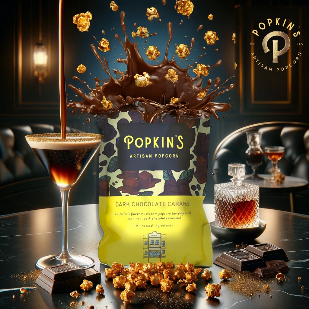 Dark Chocolate Caramel Popcorn | Gourmet Treat | Popkin's Artisan Popcorn