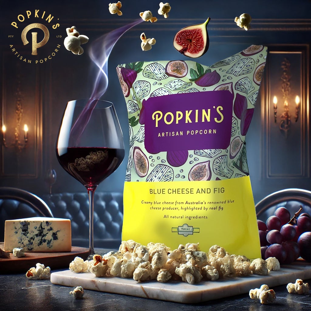 Popkin's Blue Cheese & Fig: Gourmet Fusion | Popkin's Artisan Popcorn